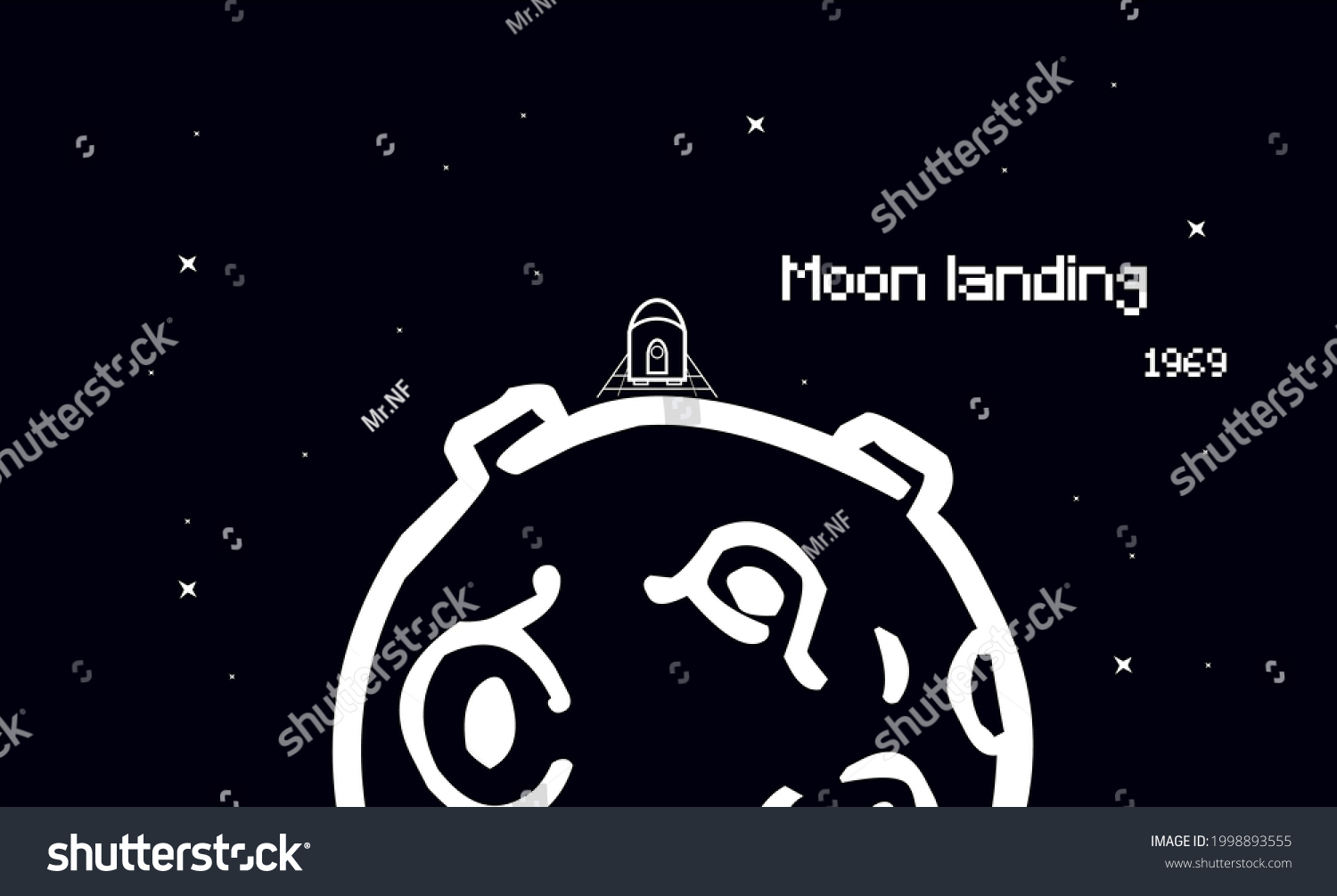 Moon Landing Vector On Black Background Stock Vector (Royalty Free ...