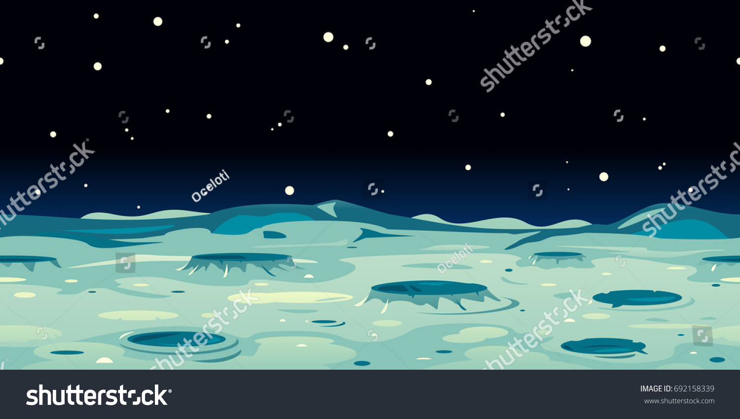 Moon Landscape Background Stock Vector (Royalty Free) 692158339