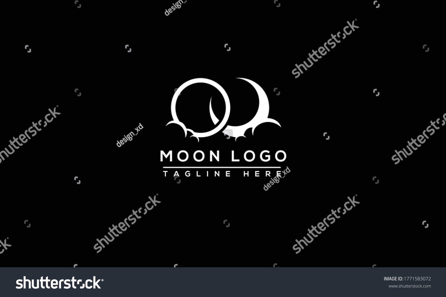 Moon Logo Design Template Vector Graphic: เวกเตอร์สต็อก (ปลอดค่า ...