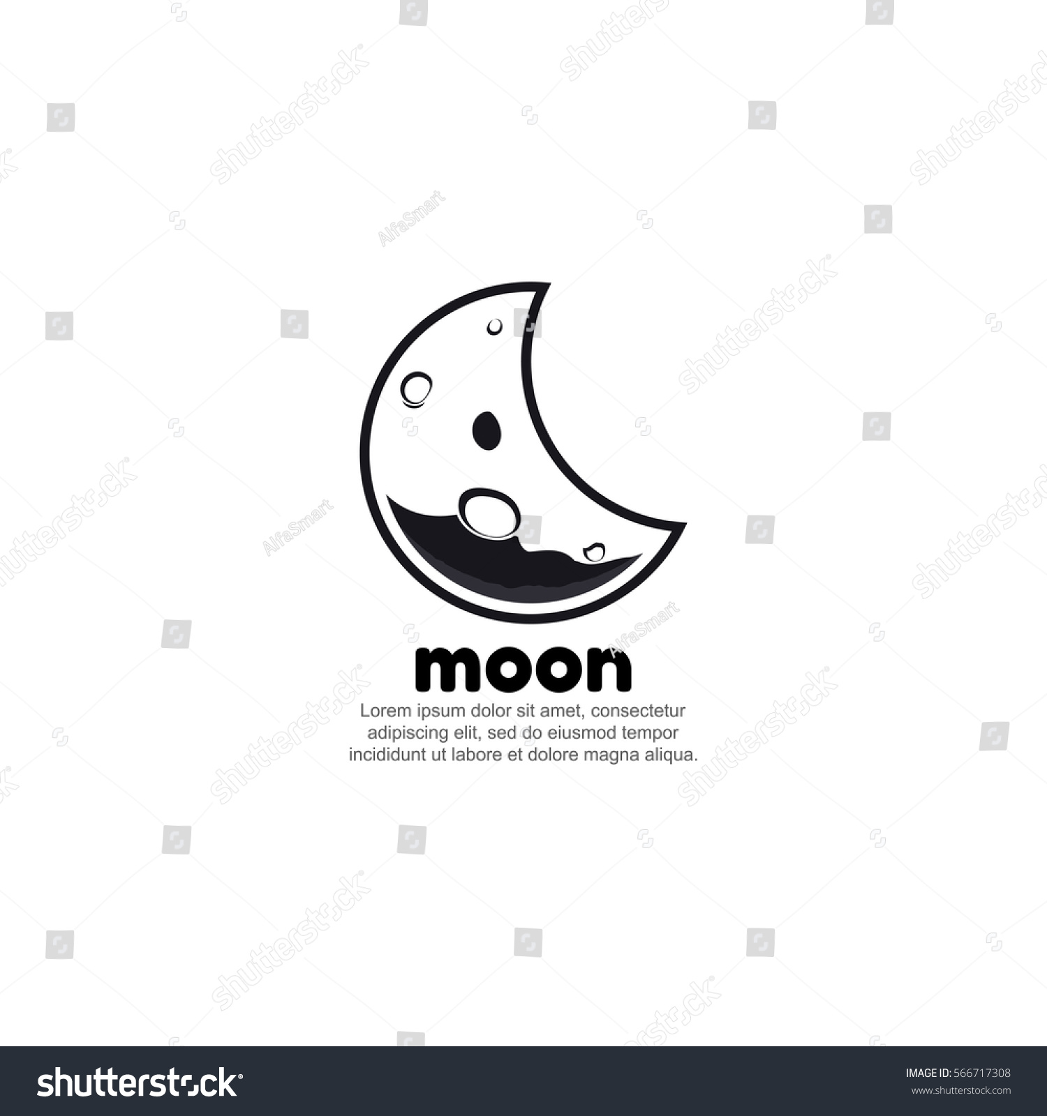 Moon Logo Design Vector Template Stock Vector (Royalty Free) 566717308