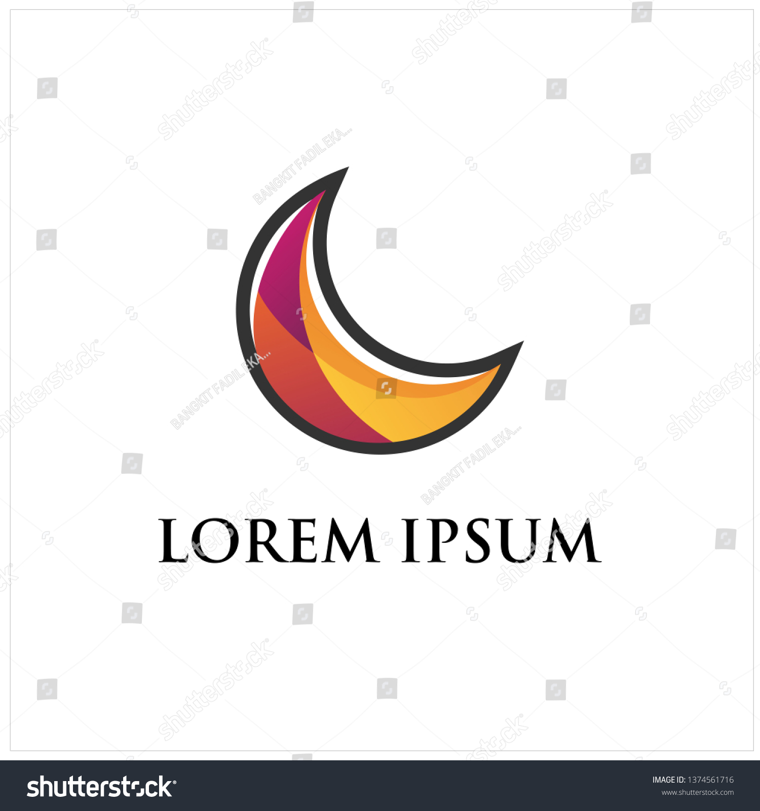 Moon Logo Vector Stock Vector (Royalty Free) 1374561716