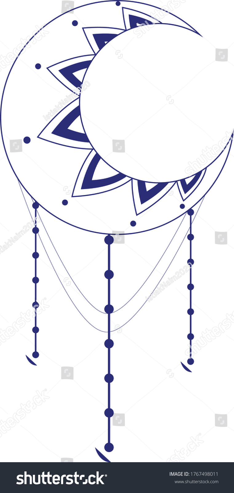 Moon Mandala Art Vector Background Element Stock Vector (Royalty Free ...