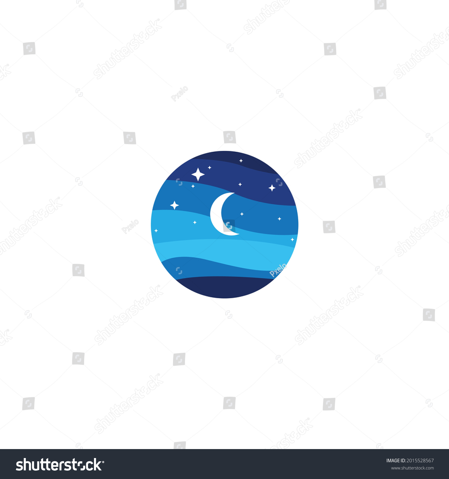Moon Night Star Vector Logo Design Stock Vector (Royalty Free) 2015528567