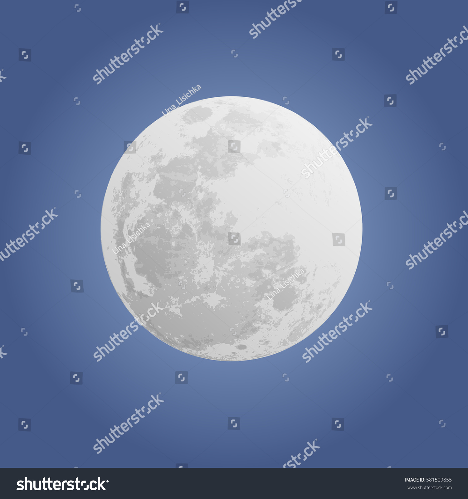 Moon On Blue Background Without Stars Stock Vector (Royalty Free) 581509855