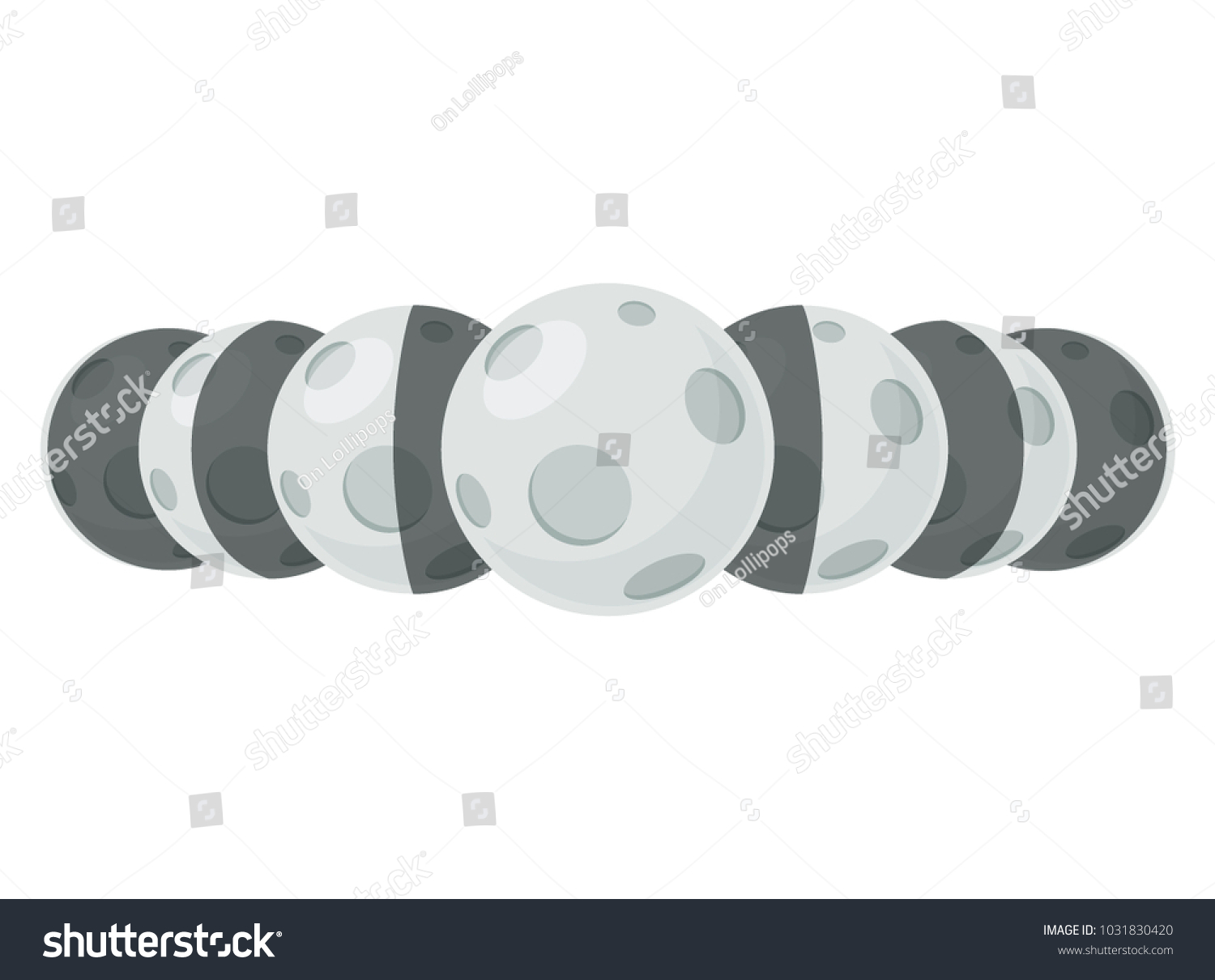 Moon Phases Cartoon Vector Stock Vector (Royalty Free) 1031830420