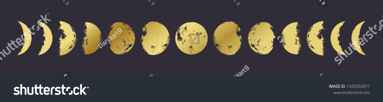 Moon Phases Gradient Fill Eps 10 Stock Vector (Royalty Free) 1420353971 ...
