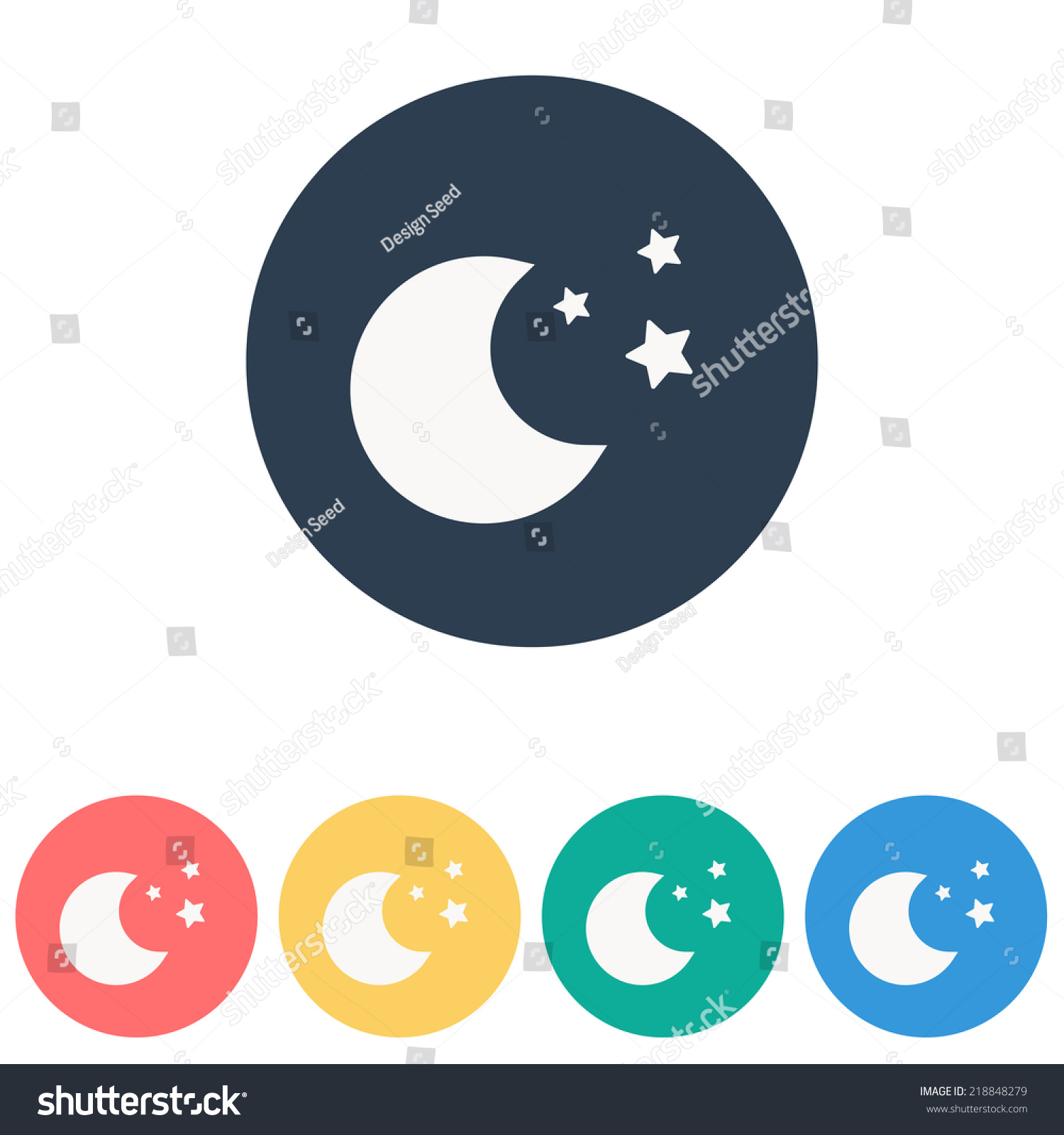 Moon Star Icon Stock Vector (Royalty Free) 218848279