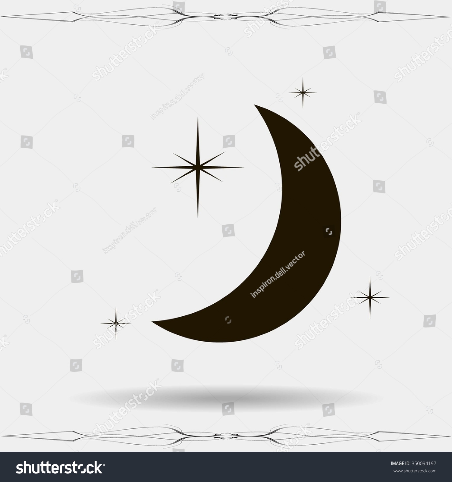 Moon Stars Vector Icon Stock Vector (Royalty Free) 350094197