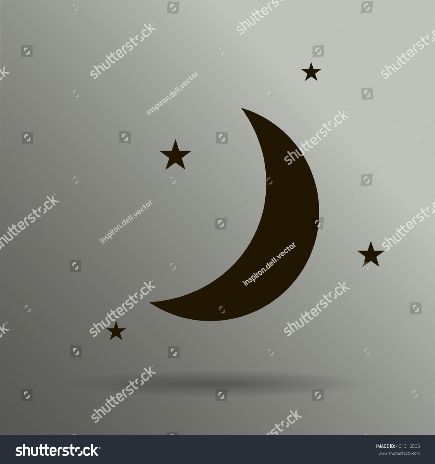 Moon Stars Vector Icon Stock Vector (Royalty Free) 401316505