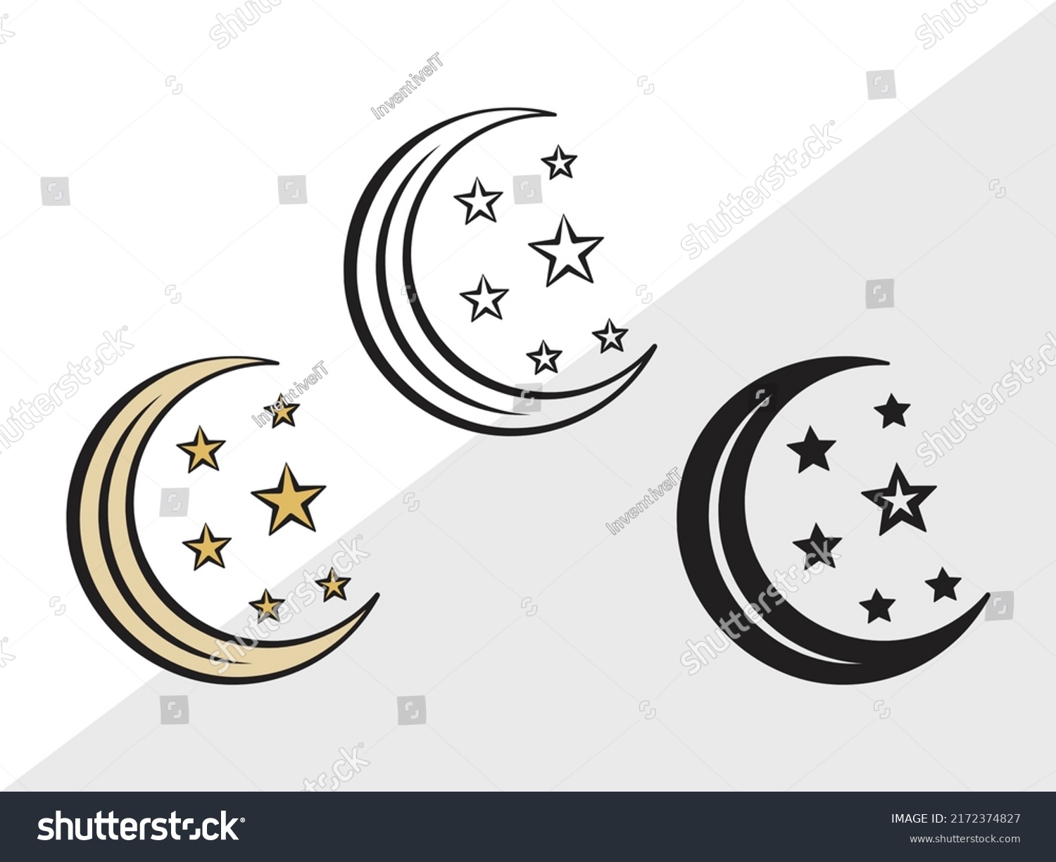 Moon Svg Printable Vector Illustration Stock Vector (Royalty Free ...