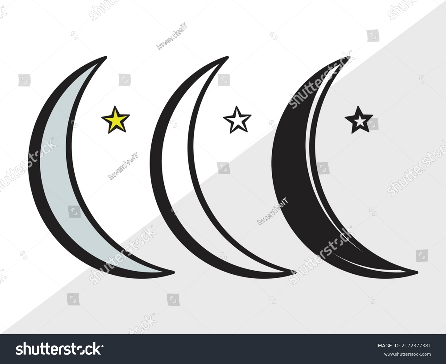Moon Svg Printable Vector Illustration Stock Vector (Royalty Free ...
