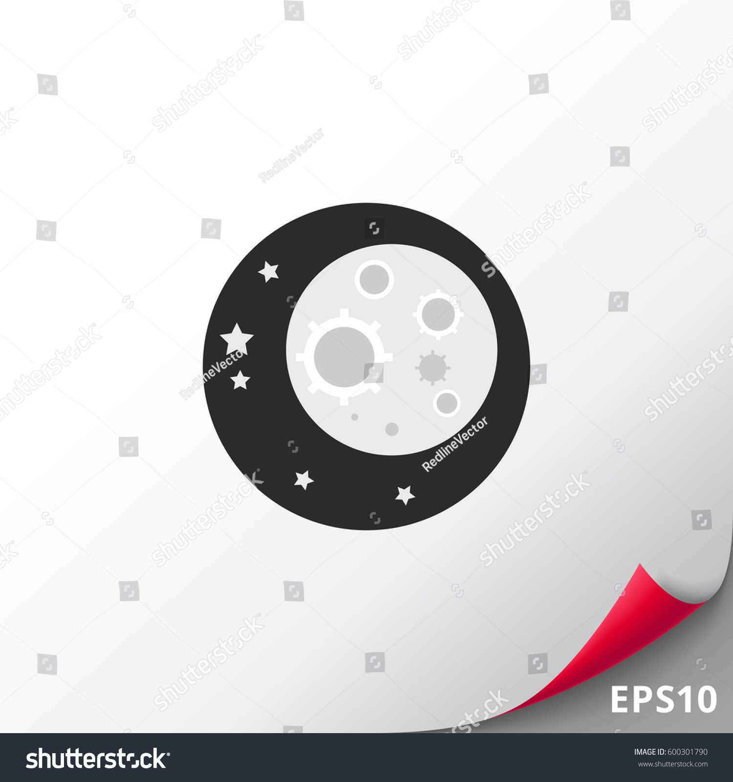 Moon Craters Vector Icon Stock Vector (Royalty Free) 600301790 ...