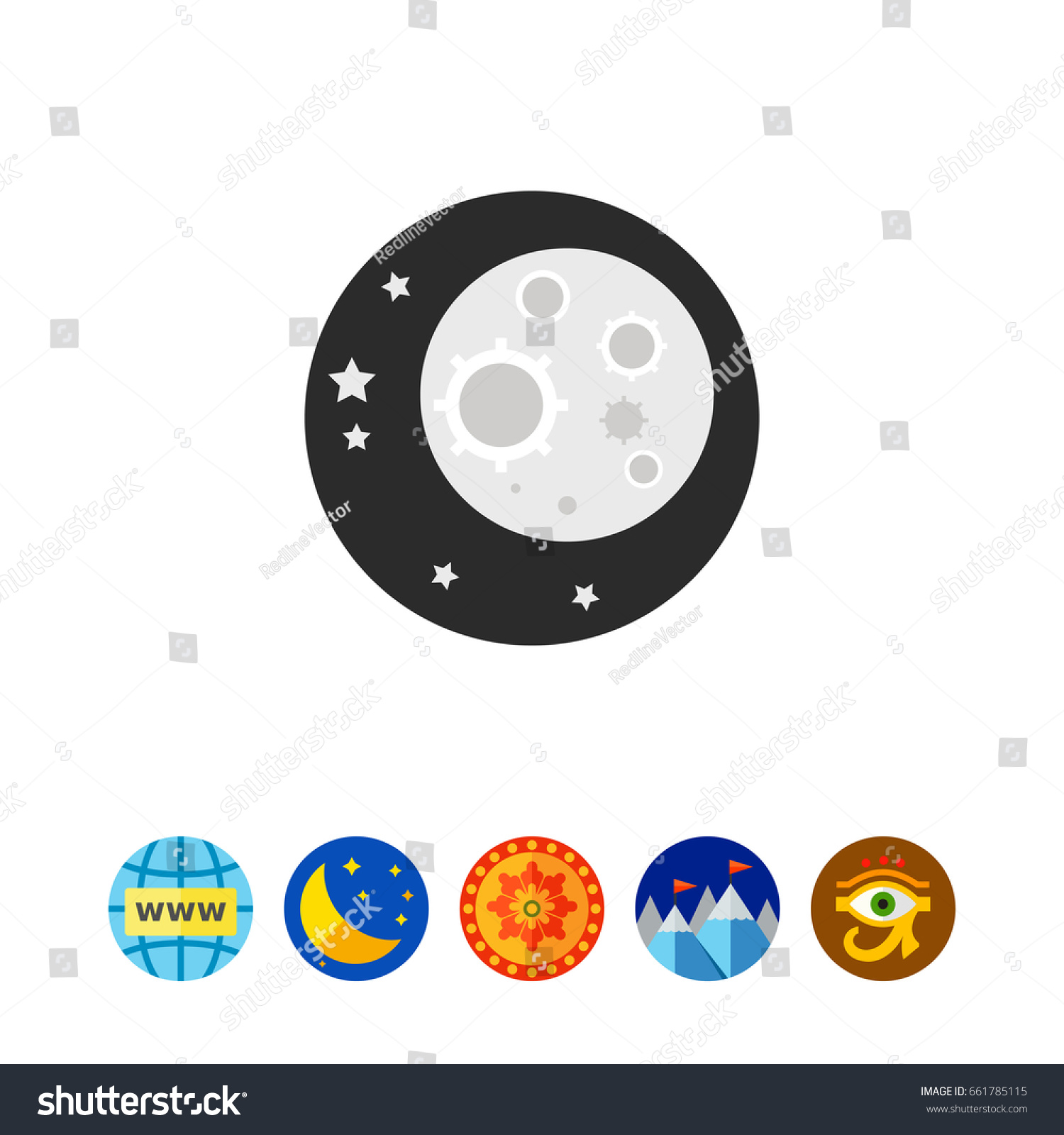 Moon Craters Vector Icon Stock Vector (Royalty Free) 661785115 ...