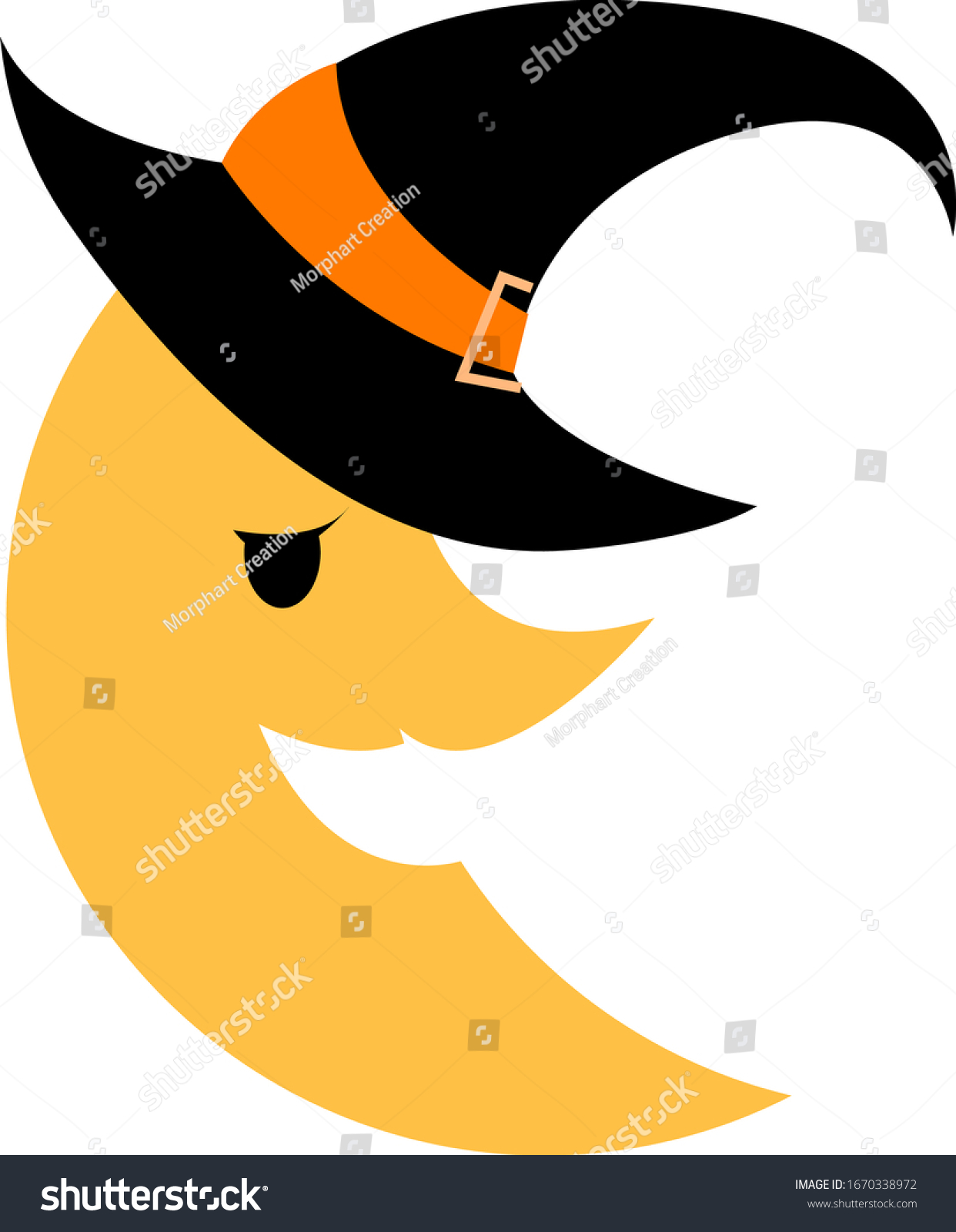 Moon Hat Illustration Vector On White Stock Vector (Royalty Free ...