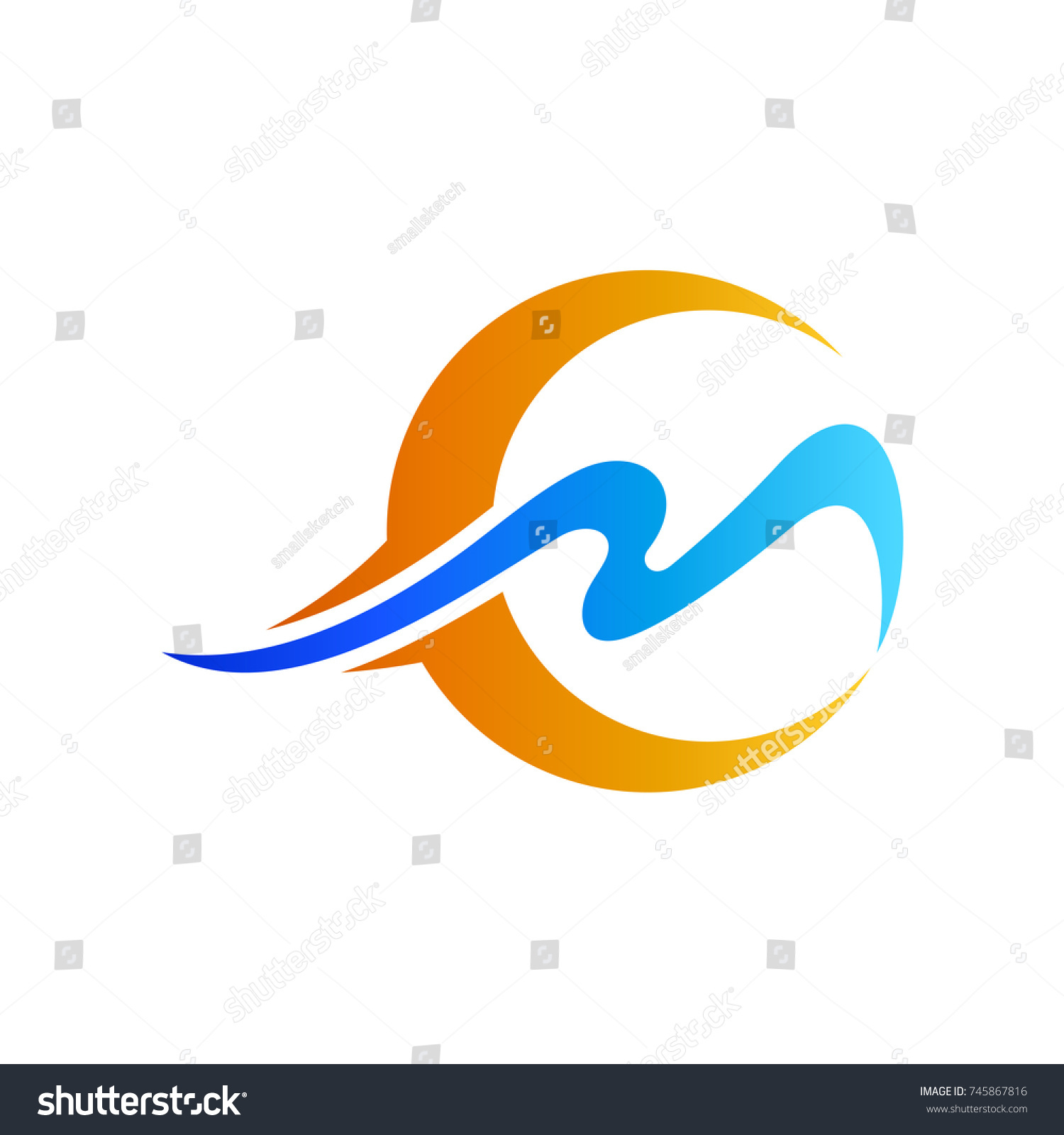 Moon Letter M Initial Logo Template Stock Vector (Royalty Free ...