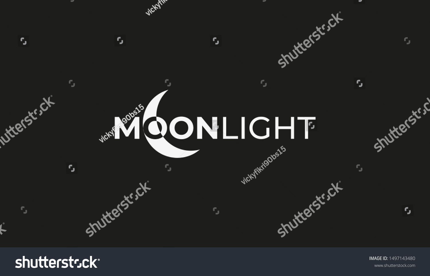Moonlight Logo Vector Black Night Background Stock Vector (Royalty Free ...