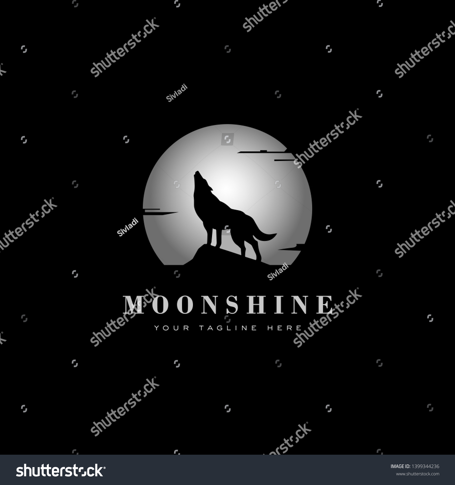 Moonshine Logo Wolf Logo Vector Illustration Stock Vector (Royalty Free ...