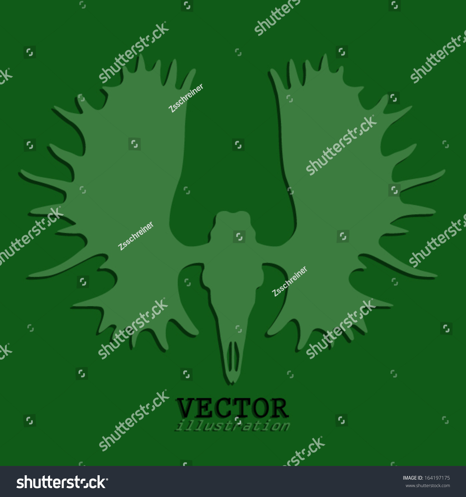 Moose Antler Shape Symbol Vector Illustration Stock Vector (Royalty ...