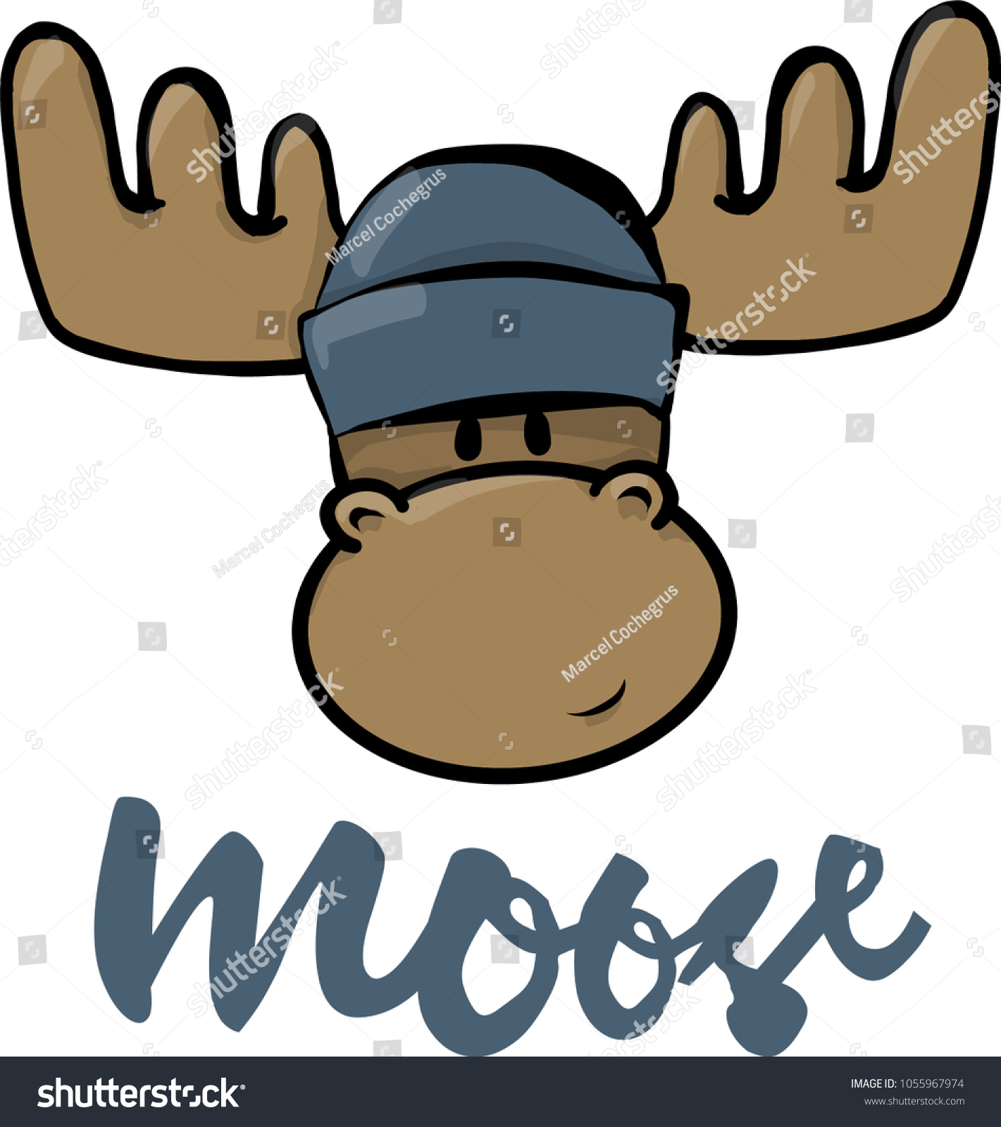 Moose Head Cartoon Stock Vector (Royalty Free) 1055967974 | Shutterstock