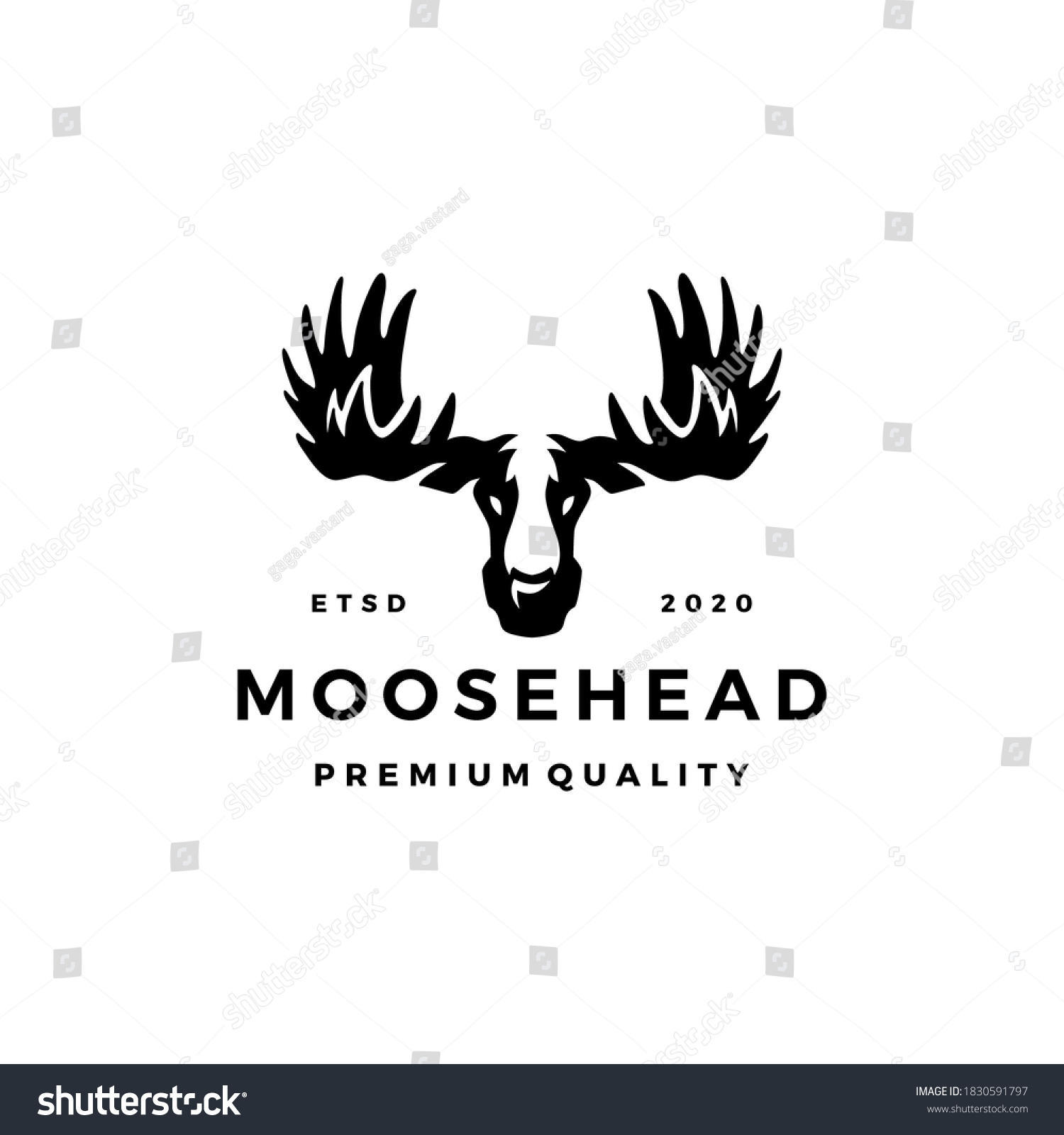 Moose Head Logo Vector Icon Illustration Stock Vector (Royalty Free ...
