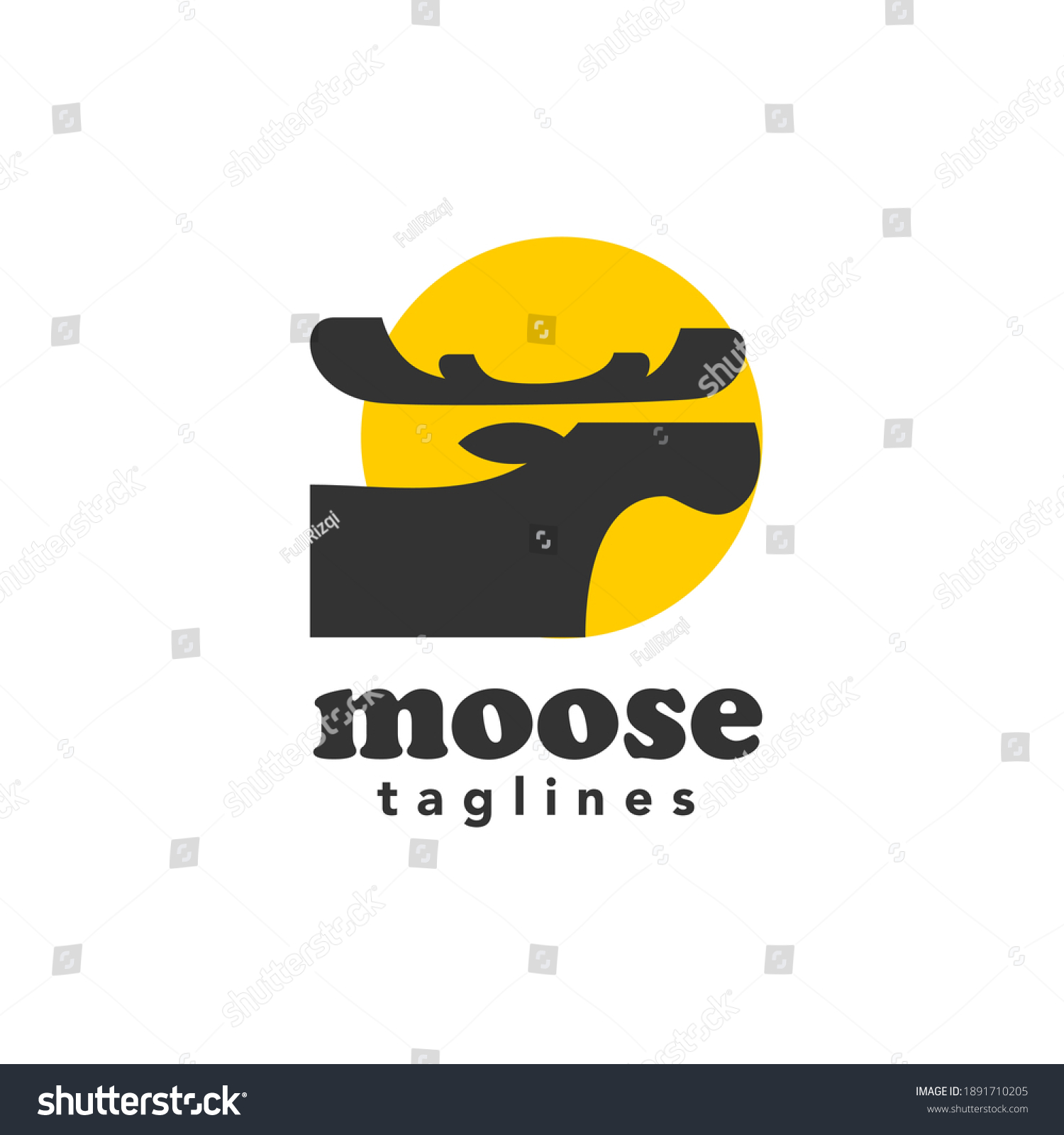 Moose Logo Simple Deer Moose Symbol Stock Vector (Royalty Free ...