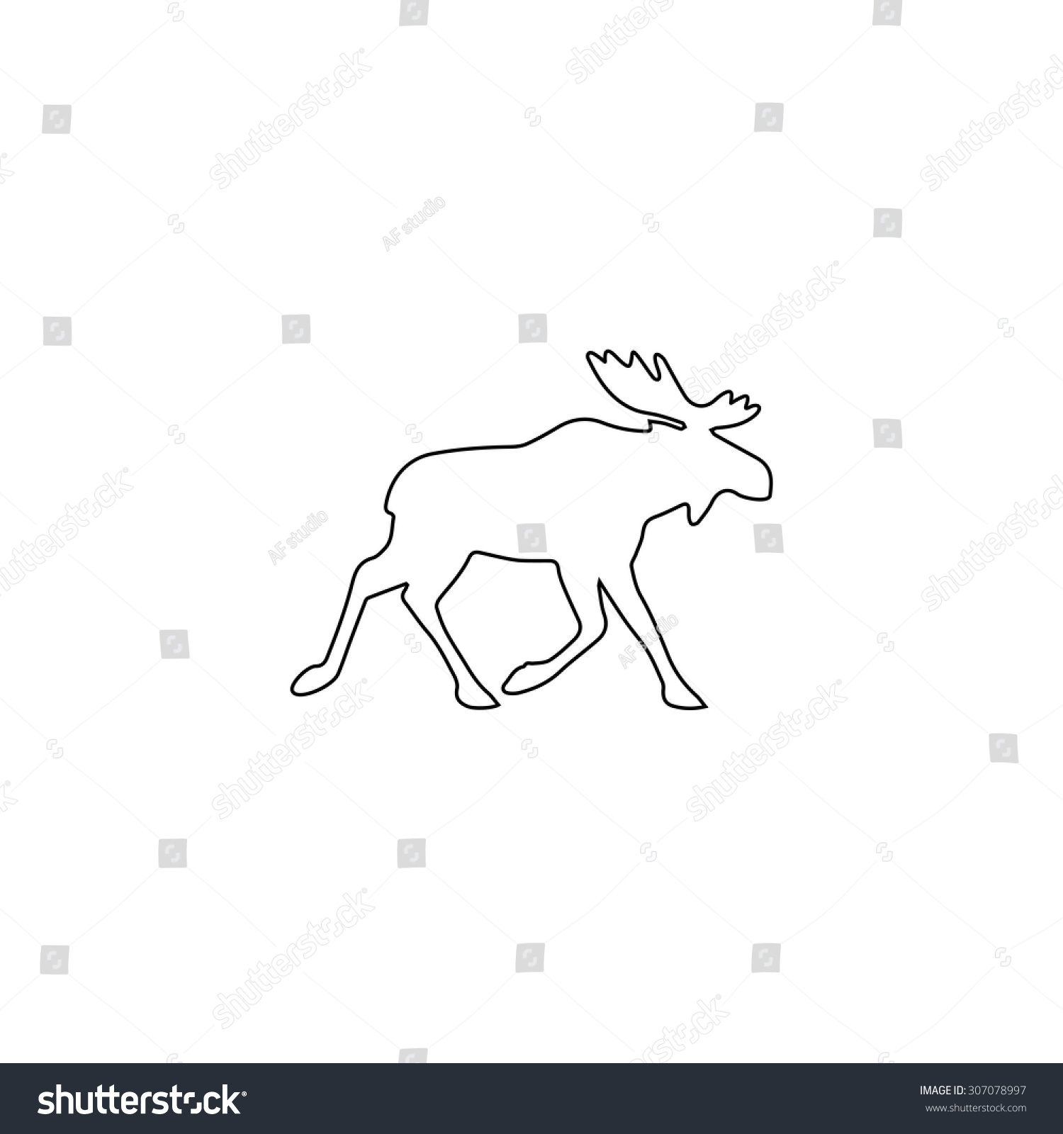 Moose Outline Black Simple Vector Pictogram Stock Vector (Royalty Free ...