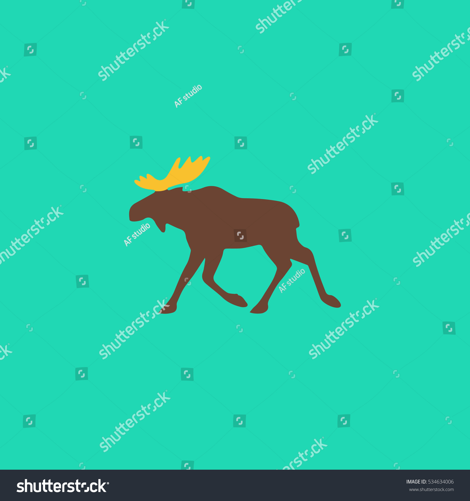 Moose Simple Vector Color Icon Stock Vector (Royalty Free) 534634006 ...