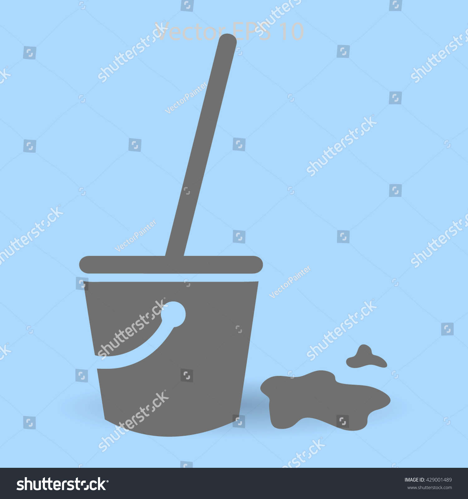 Mop Bucket Vector Illustration Stock Vector (Royalty Free) 429001489 ...