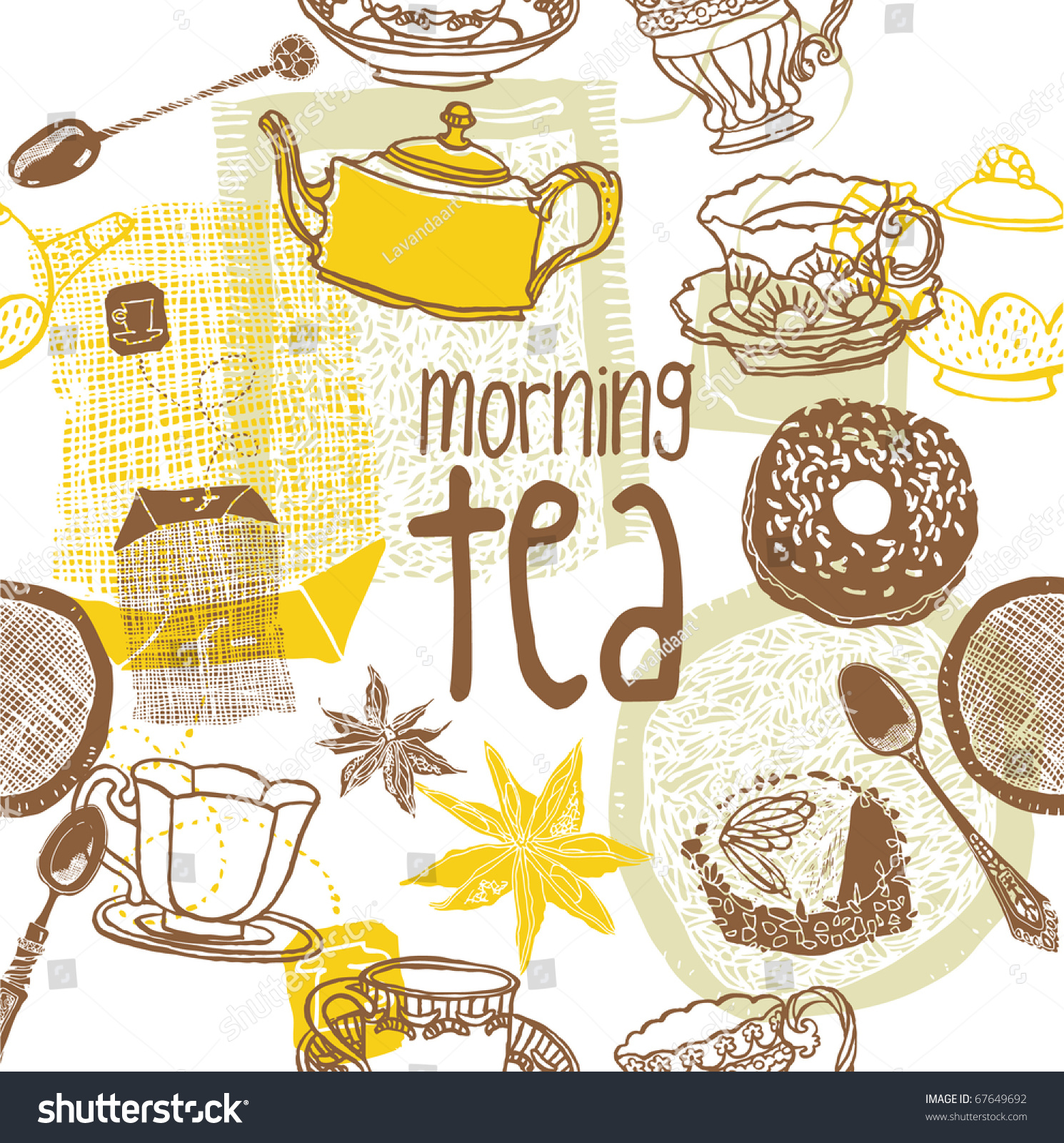 Morning Tea Background Stock Vector 67649692 - Shutterstock