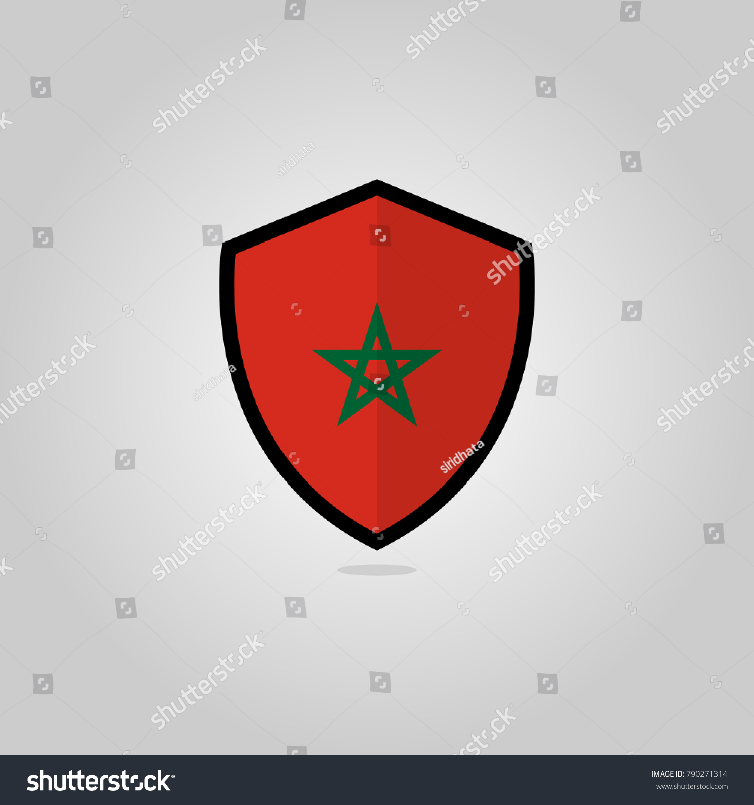 Moroccan Flag Flat Vector Shield Badge Stock Vector (Royalty Free ...