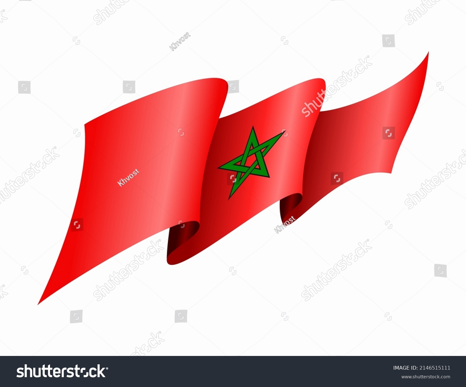 Moroccan Flag Wavy Abstract Background Vector Stock Vector (Royalty ...