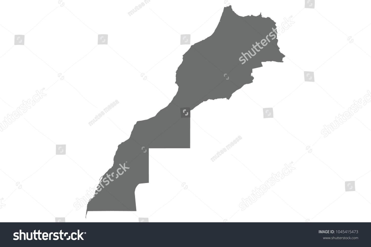 Morocco Map Gray Color Stock Vector (Royalty Free) 1045415473