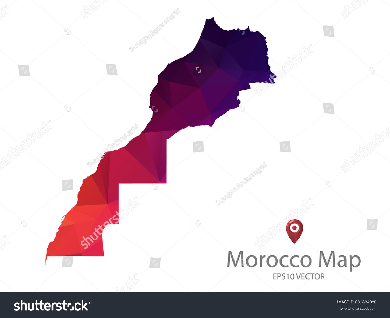Morocco Map Polygon Colorful Vector Illustrator Stock Vector (Royalty ...