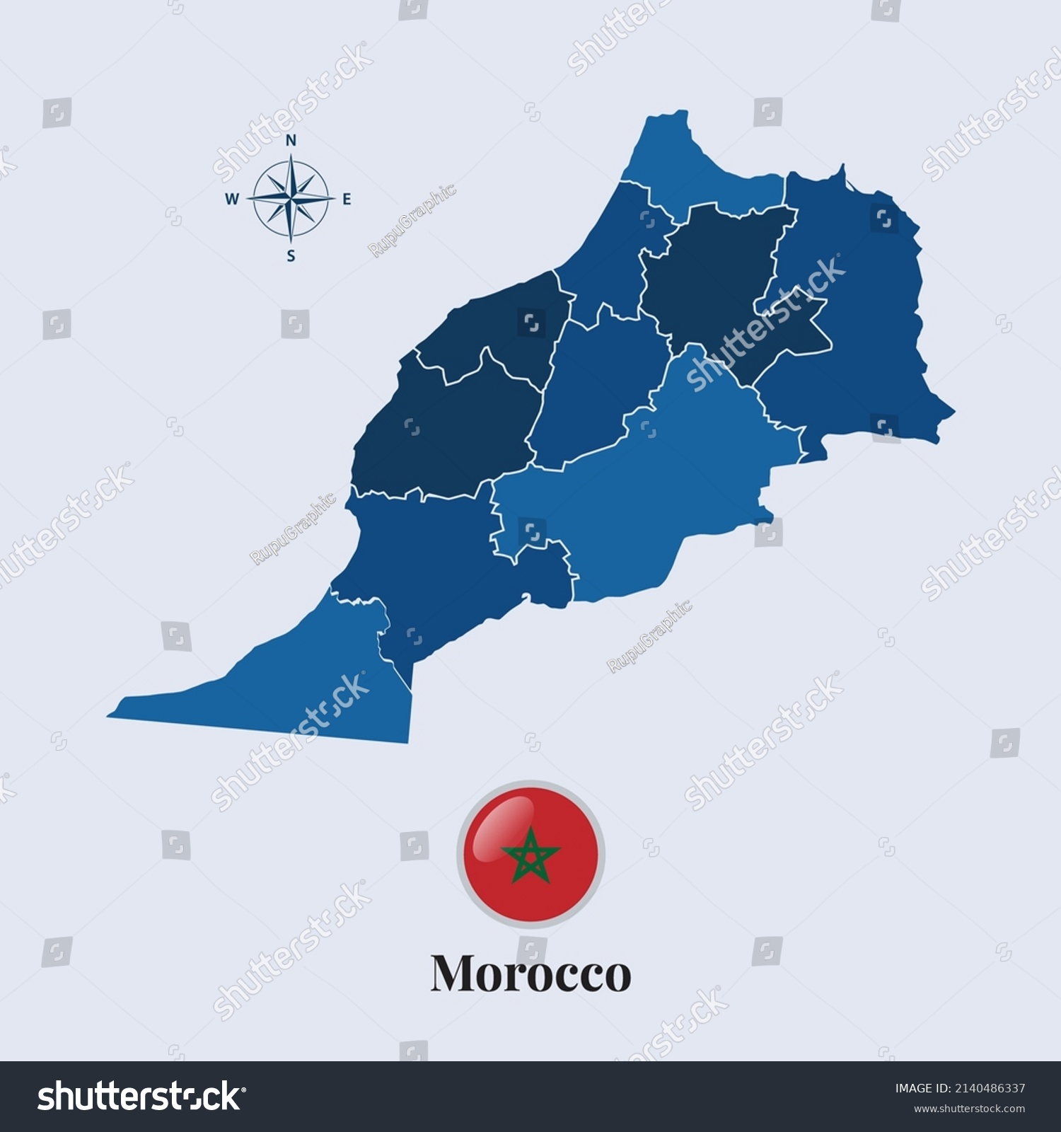 Morocco Vector Map Flag Flag Map Stock Vector (Royalty Free) 2140486337 | Shutterstock