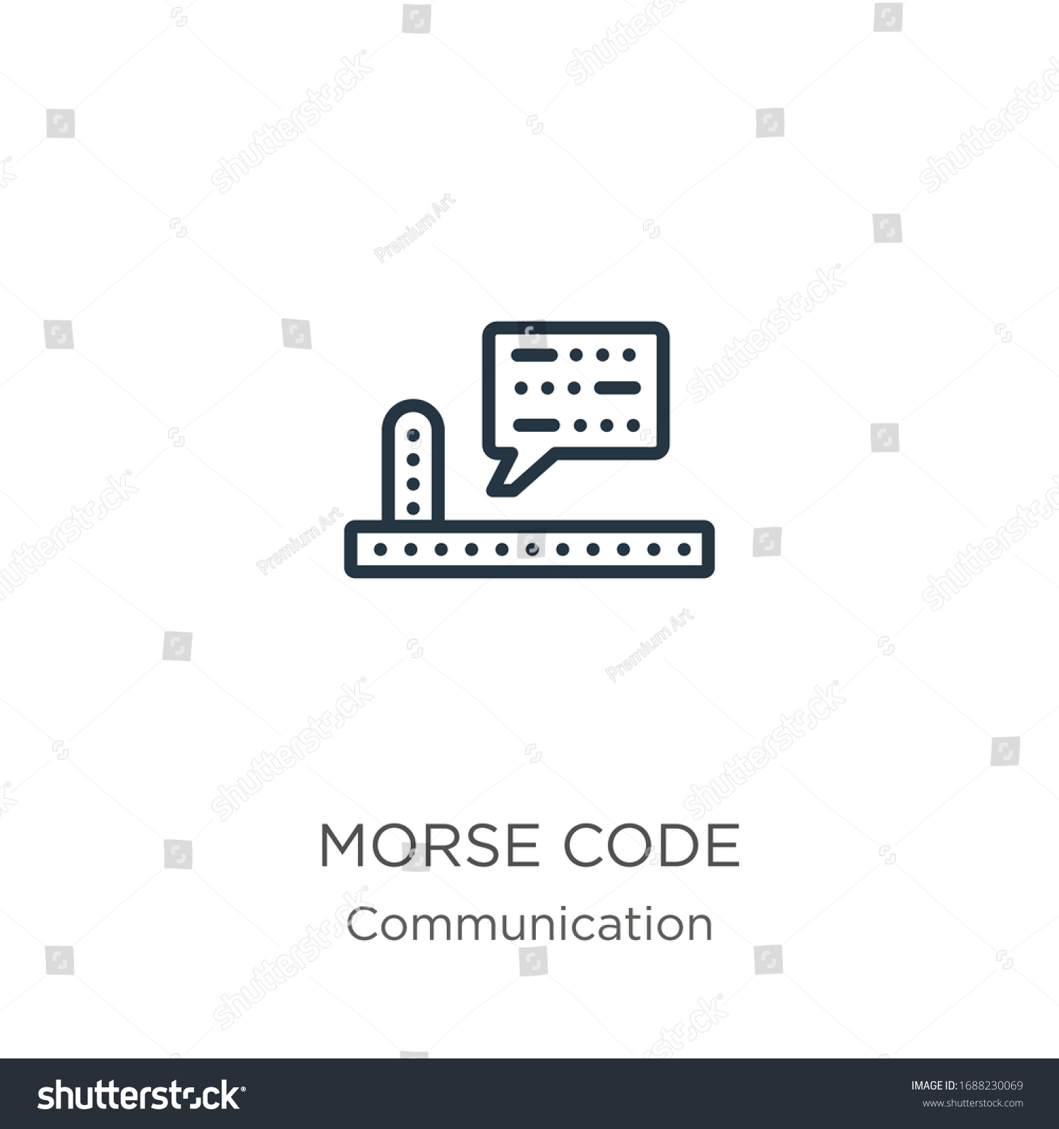 Morse Code Icon Thin Linear Morse Stock Vector (Royalty Free) 1688230069