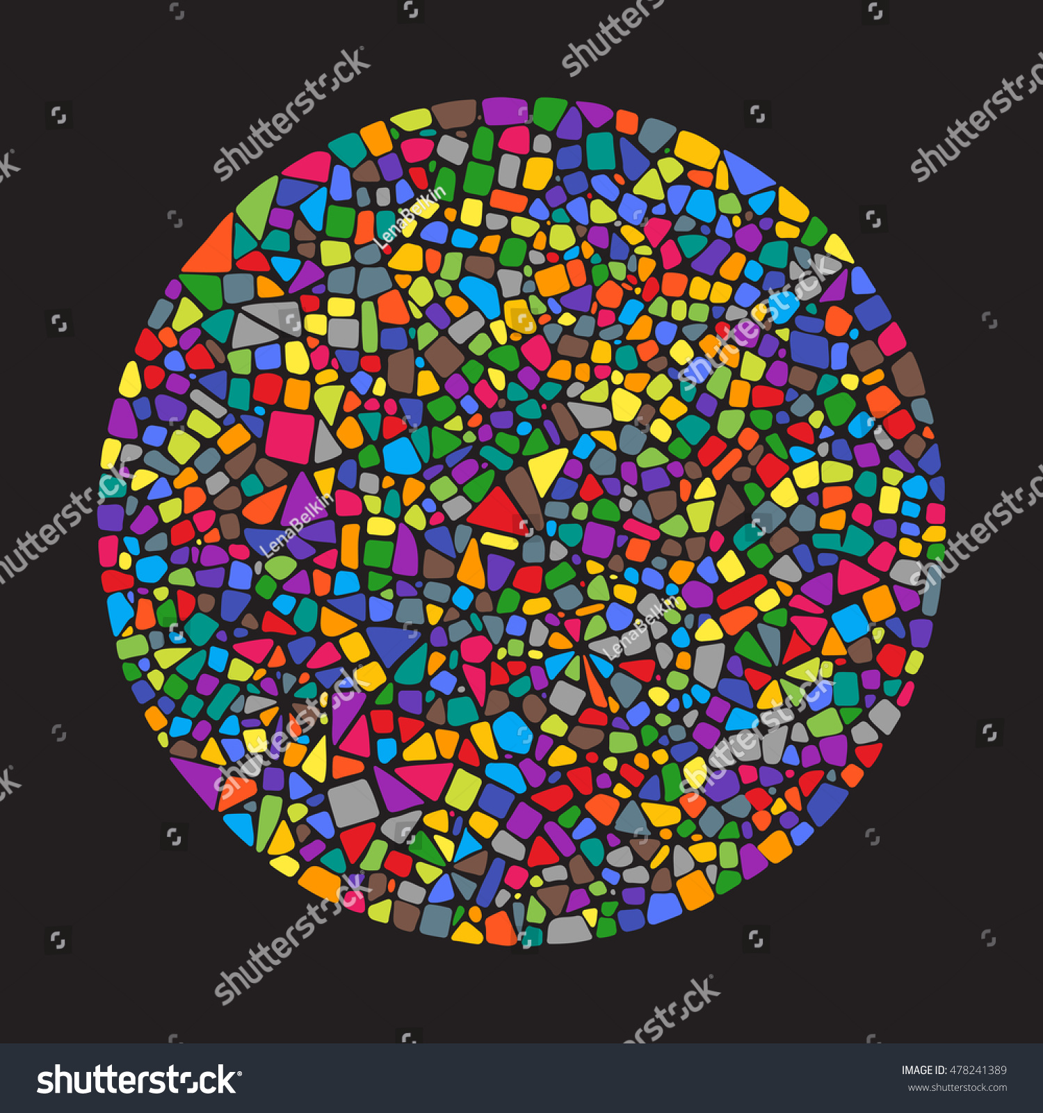 Mosaic Circle Ceramic Tile Texture Bright Stock Vector 478241389 ...