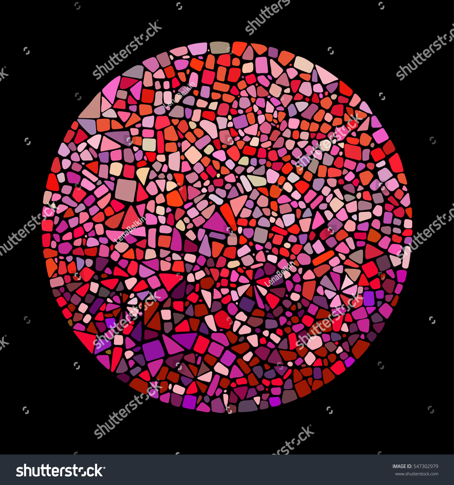 Mosaic Design Element Circle Form Abstract Stock Vector (Royalty Free ...