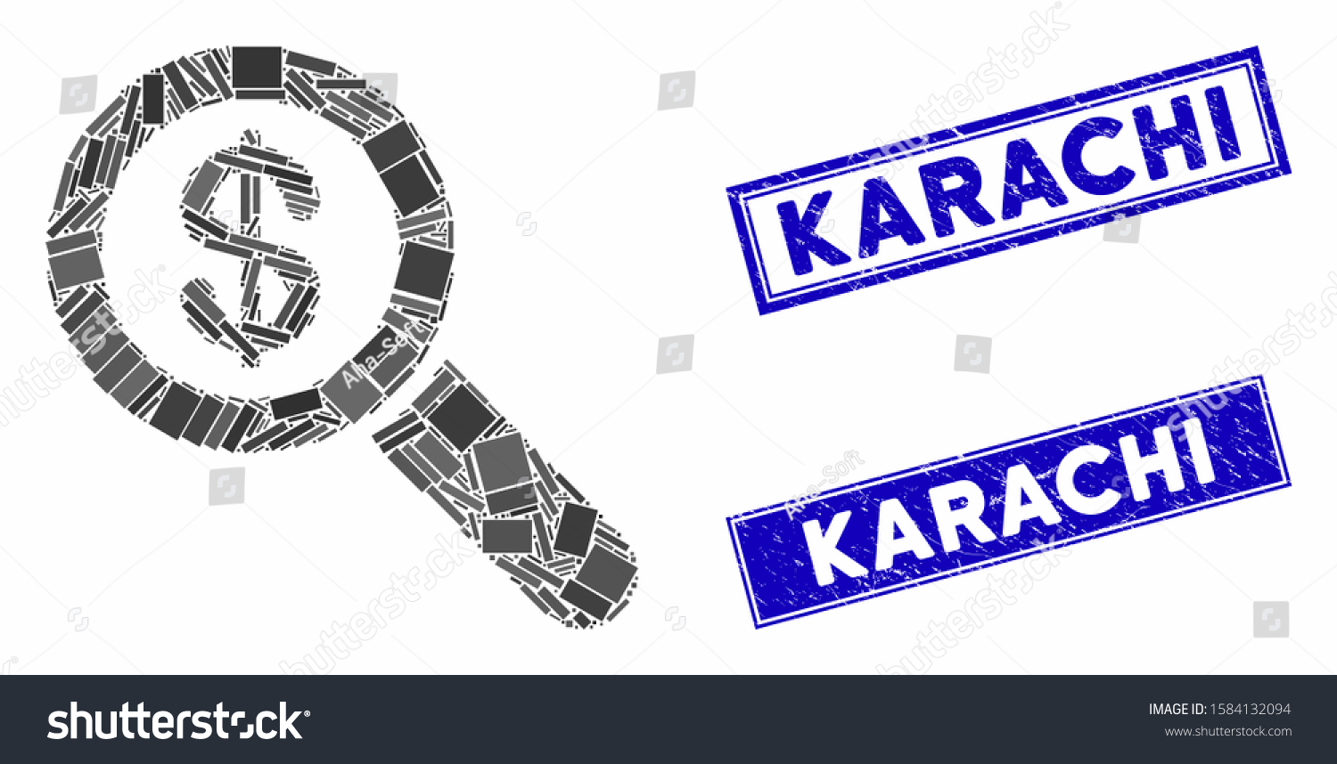 Mosaic Financial Audit Loupe Pictogram Rectangular Stock Vector ... Mosaic Financial Audit Loupe Pictogram Rectangular Stock Vector ...