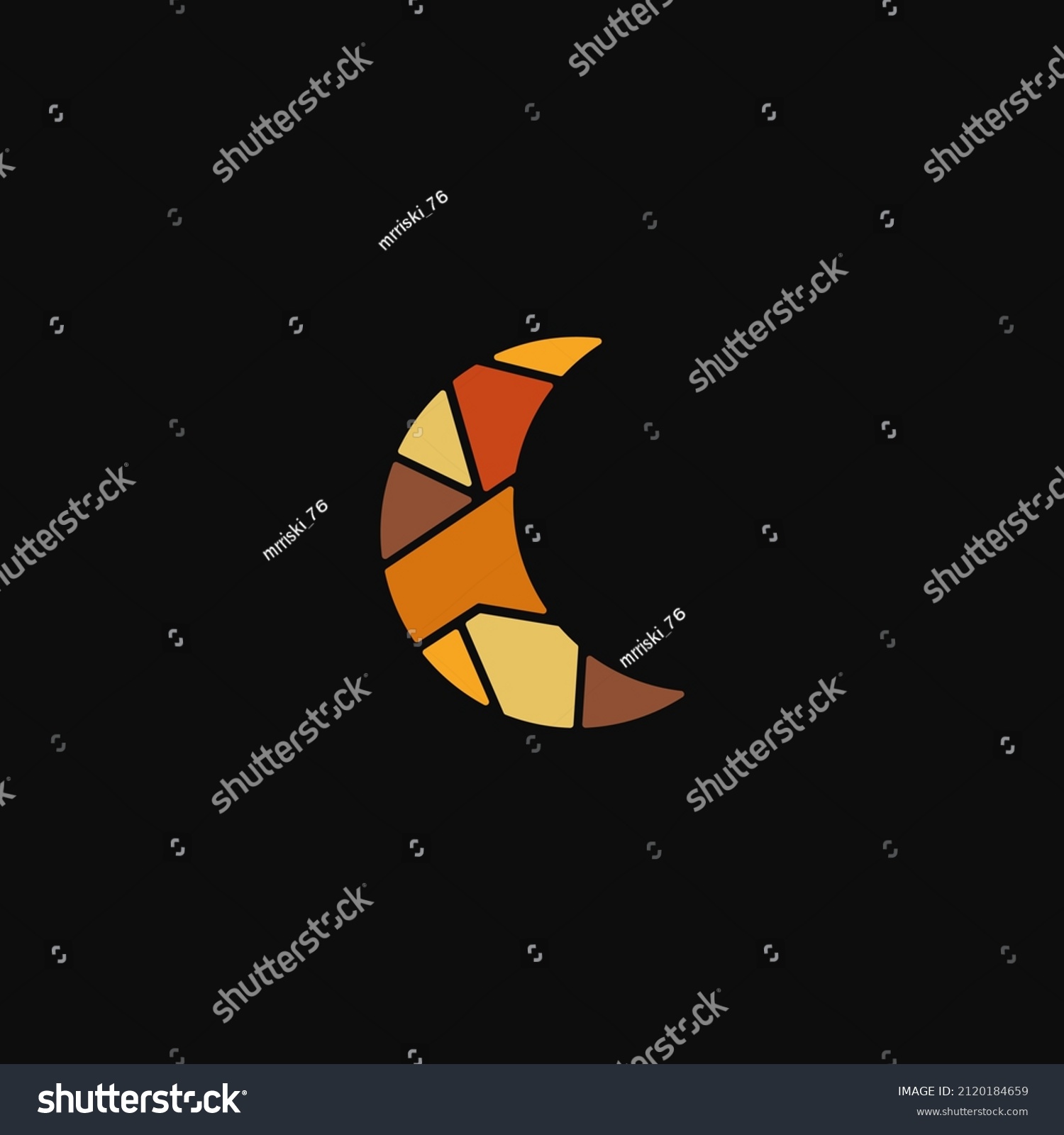Mosaic Moon Shape Logo Icon Design Stock Vector (Royalty Free ...
