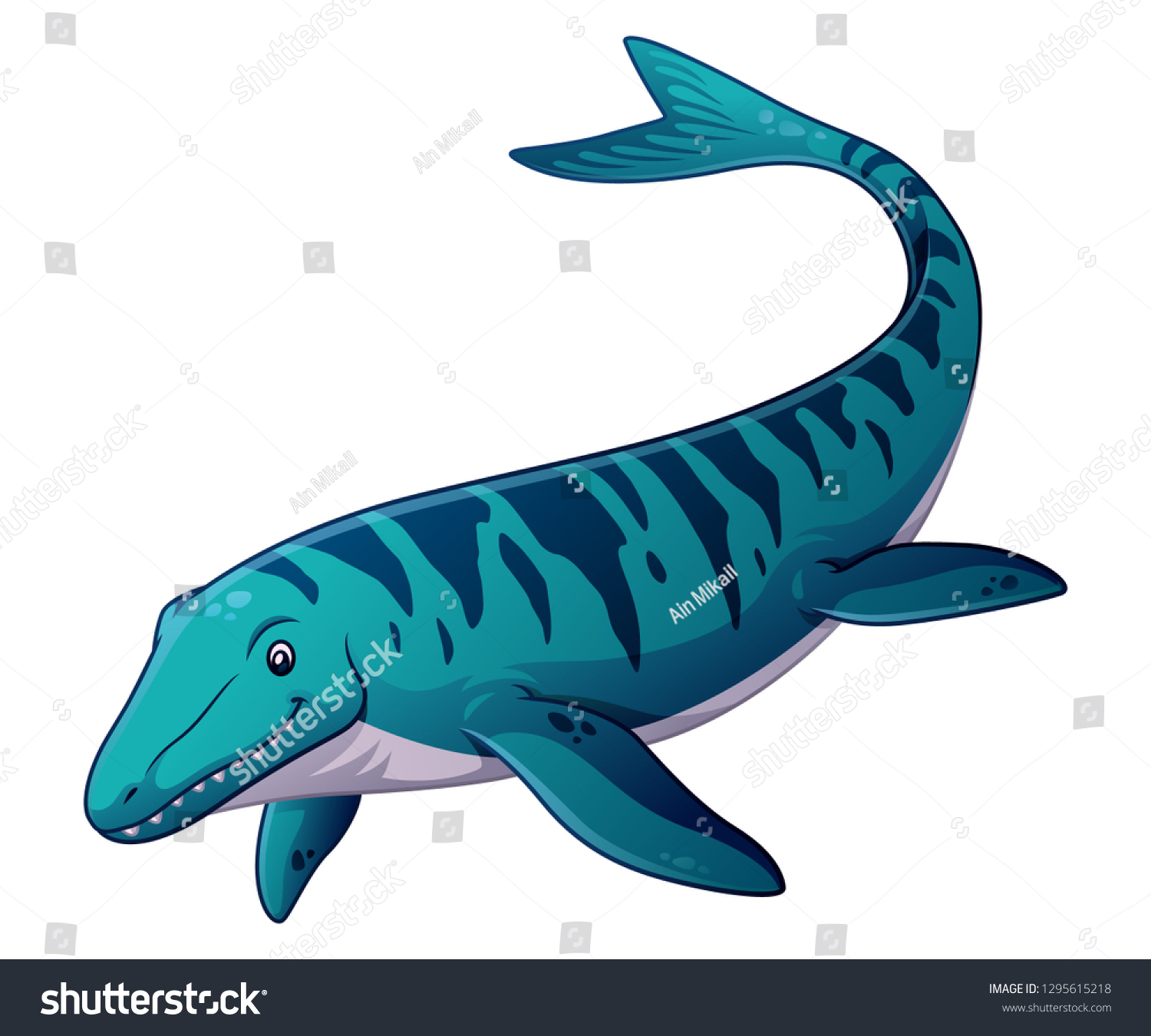 Mosasaurus Cartoon Illustration Stock Vector (Royalty Free) 1295615218 ...