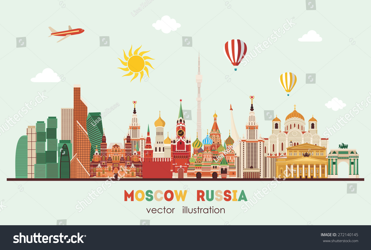 Moscow Skyline . Vector Illustration - 272140145 : Shutterstock