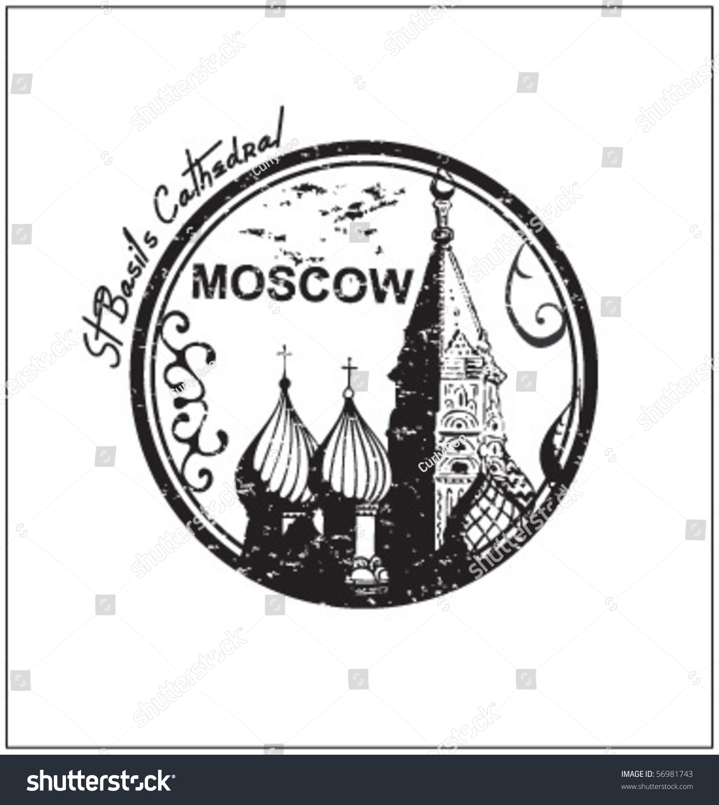 Moscow Stamp Stock Vector (Royalty Free) 56981743