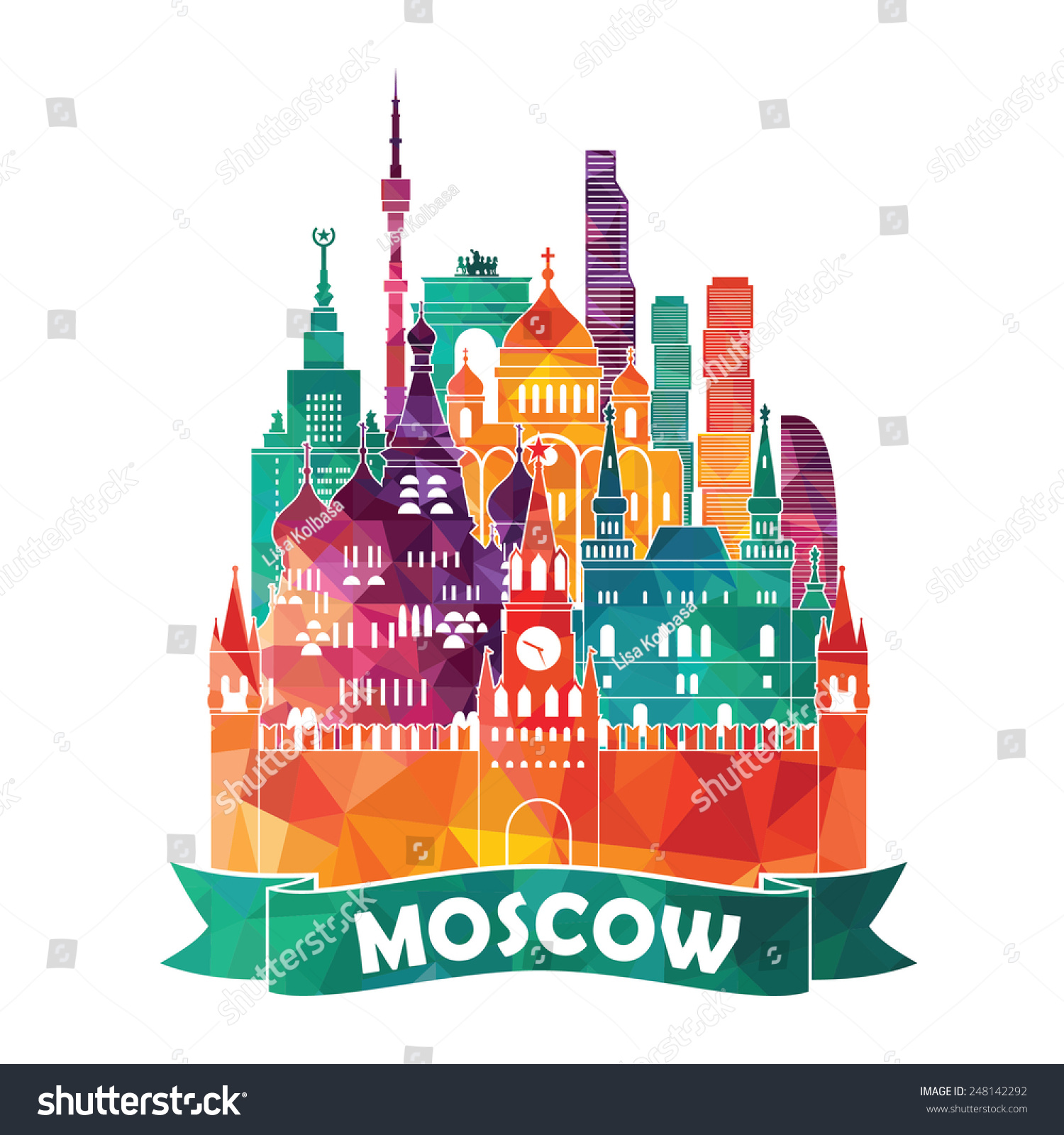 Moscow Vector Illustration Stock Vector (Royalty Free) 248142292