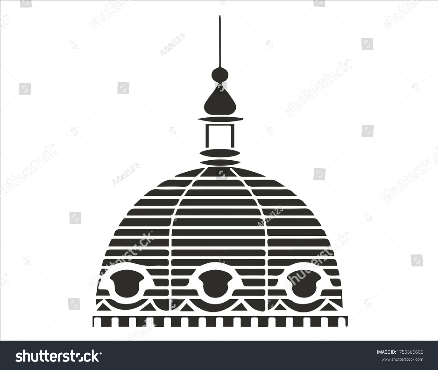Mosque Dome Simple Shapes Stock Vector (Royalty Free) 1750865606 ...