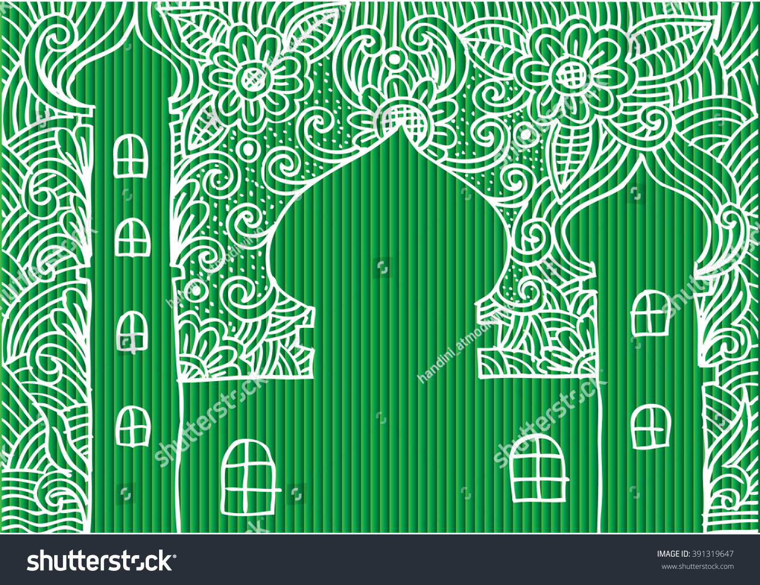 Mosque Doodle Style Illustration Stock Vector (Royalty Free) 391319647