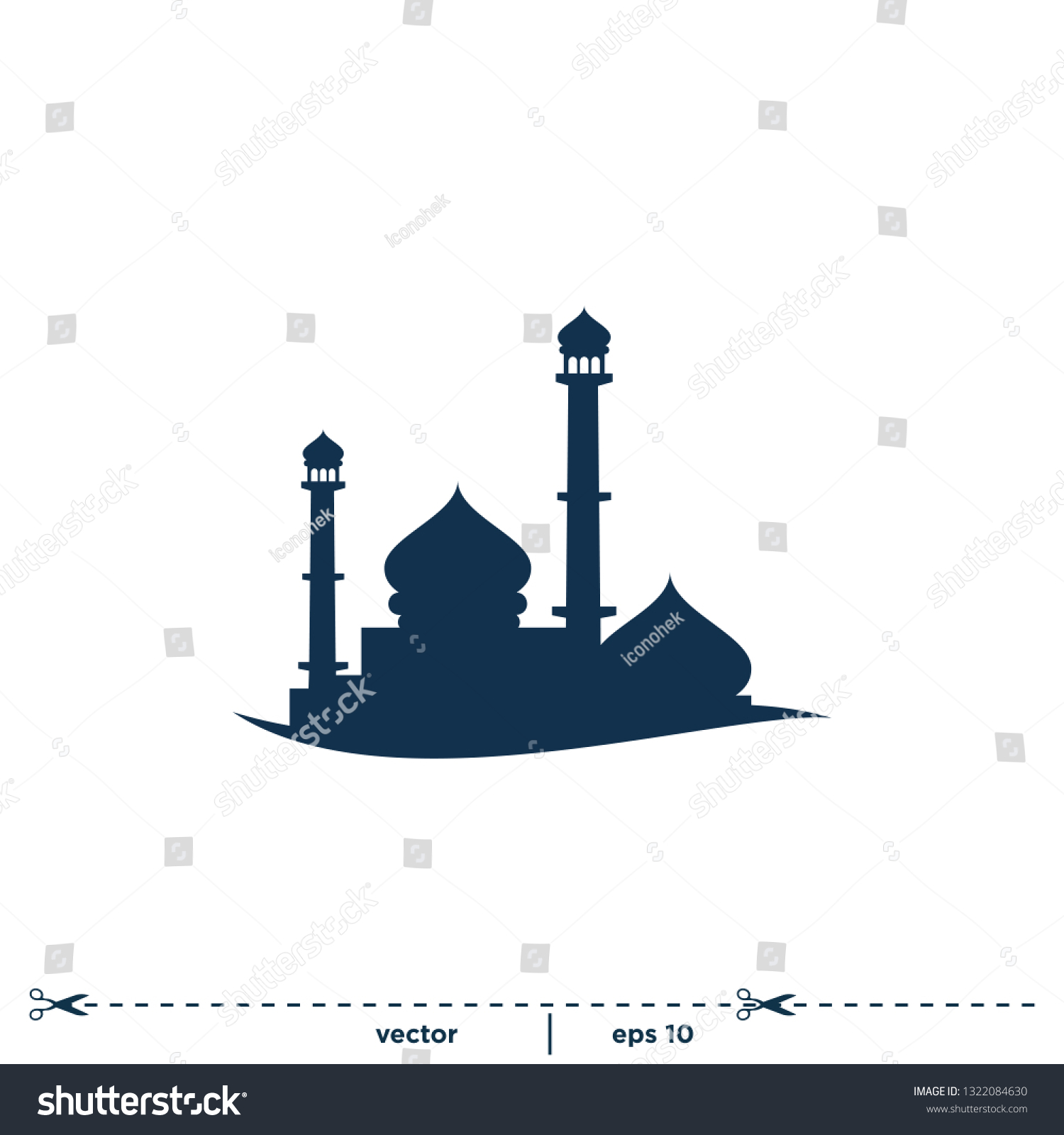 Mosque Icon Symbol Logo Template Stock Vector (Royalty Free) 1322084630 ...