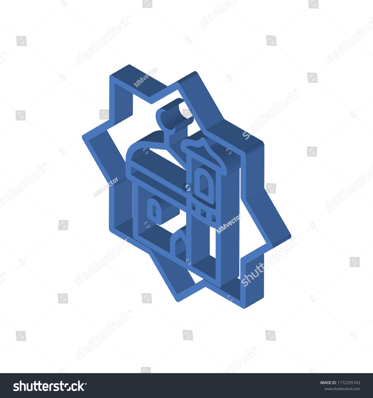 Mosque Isometric Left Top View 3d Stock Vector (Royalty Free ...
