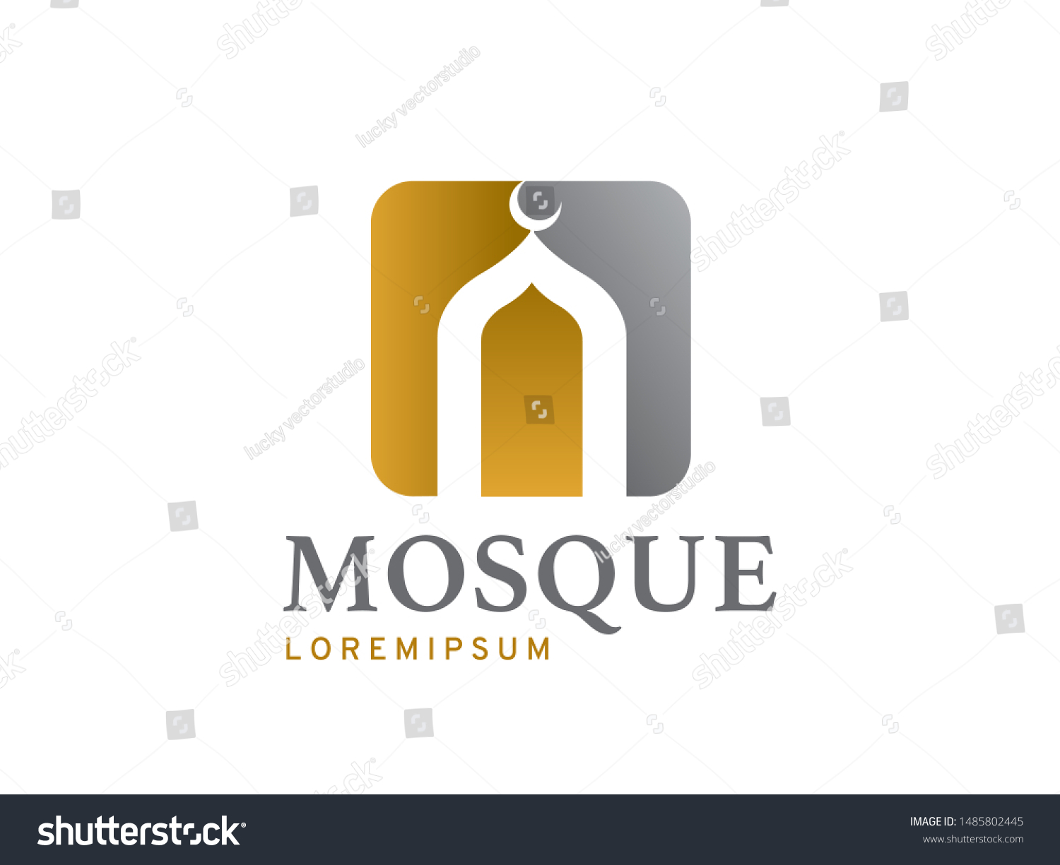 Mosque Logo Symbol Icon Template Stock Vector (Royalty Free) 1485802445