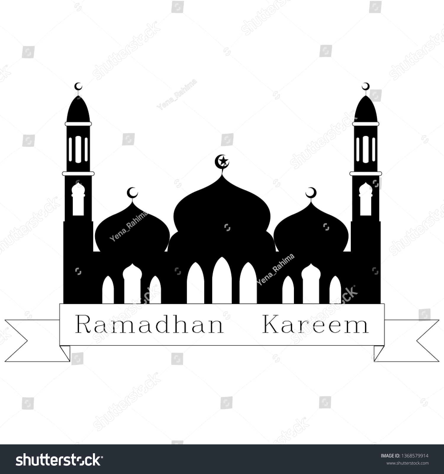 Mosque Vector Ramadhan Stock Vector (Royalty Free) 1368579914 ...