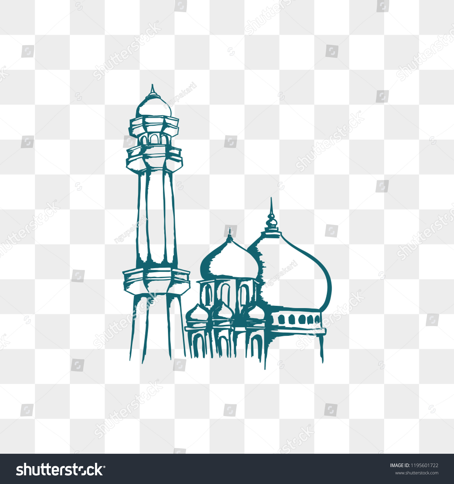 Mosque Vector Hand Drawn Style Islamic Stock Vector (Royalty Free ...